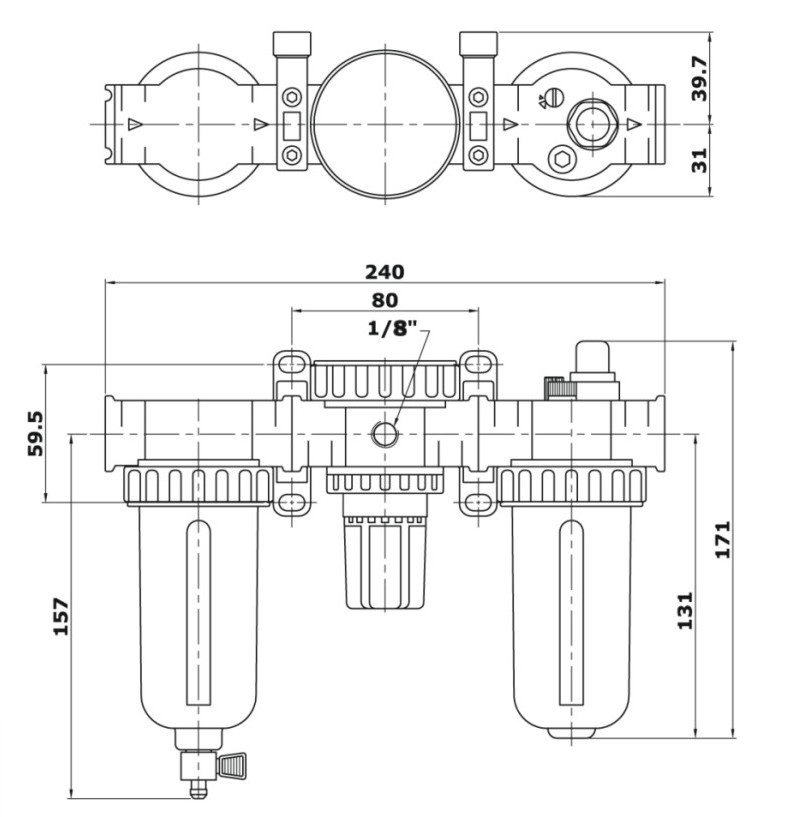 STANDARD MODULAR FRL (F+R+L) COMBO C89
